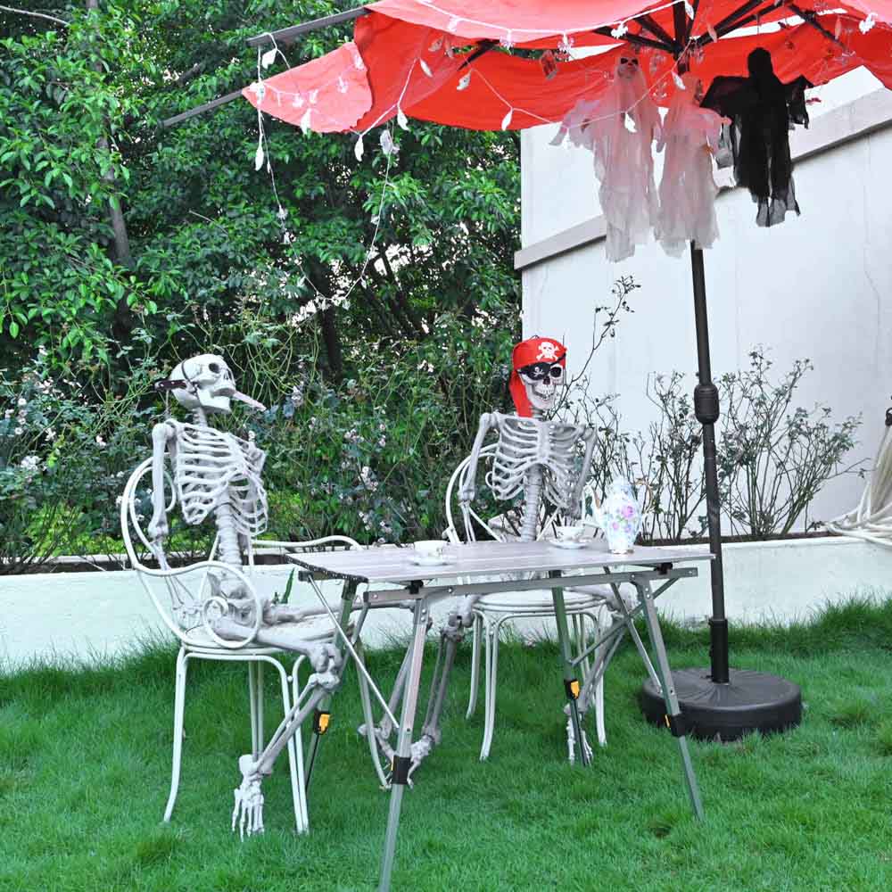 Halloween 5.4 Foot Posable Skeleton Full Body Bone Party Decor